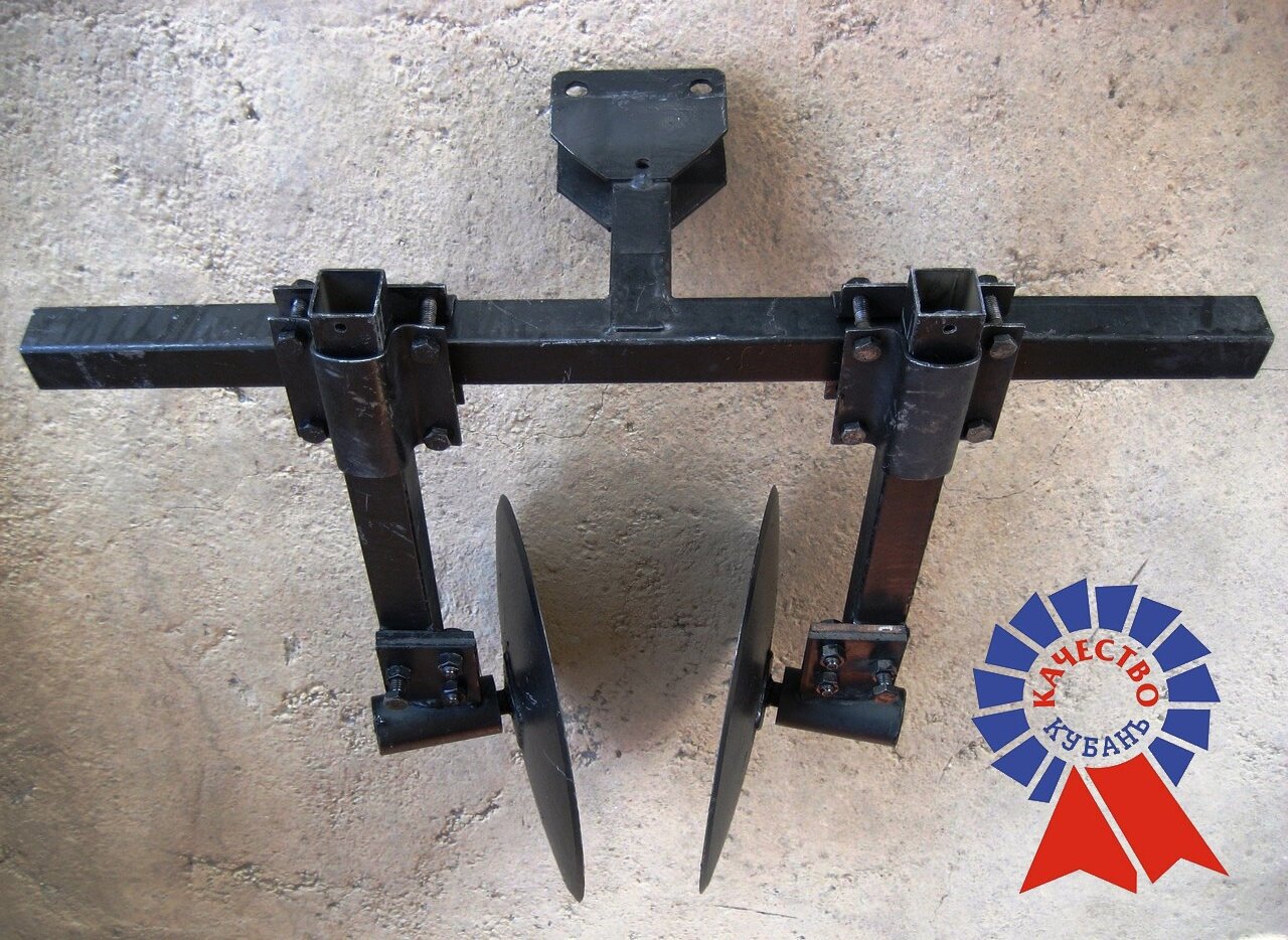 Окучник дисковый, усиленный ОДР-1(диаметр дисков 340мм.) для мотоблока нева, Ока, Каскад и подобных по креплению.