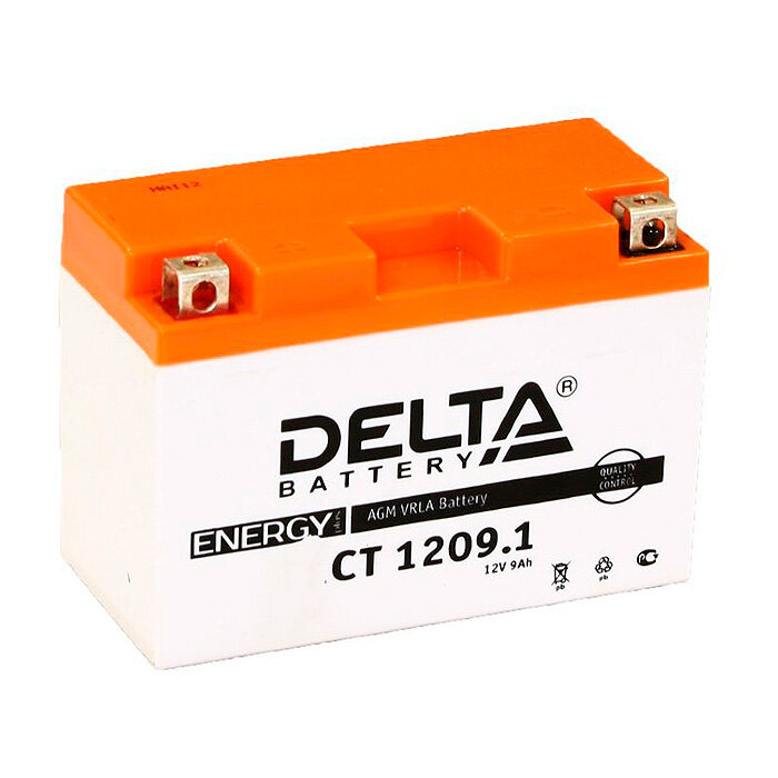 Аккумулятор DELTA CT1209.1 (YT9B-BS) для скутера, мотоцикла, квадроцикла DELTA-CT1209.1