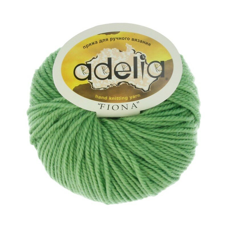 Пряжа ADELIA "FIONA" 50% шерсть, 50% акрил 50 г 90 м №416 яр. зеленый