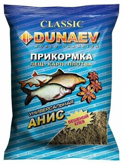 Прикормка натуральная Дунаев "DUNAEV классика" 0.9кг / Анис Жёлтый