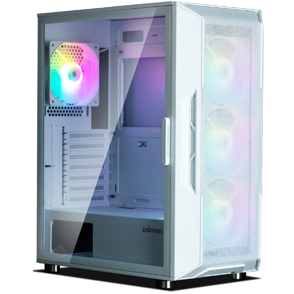 Компьютерный корпус MidiTower Zalman I3 NEO белый (ATX, front mesh, USB 2.0 x1, USB 3.0x2, 4x120мм RGb fan, без БП) (I3 NEO White)