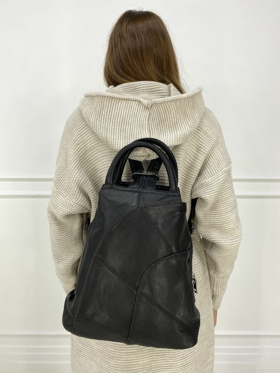 Женский кожаный городской рюкзак