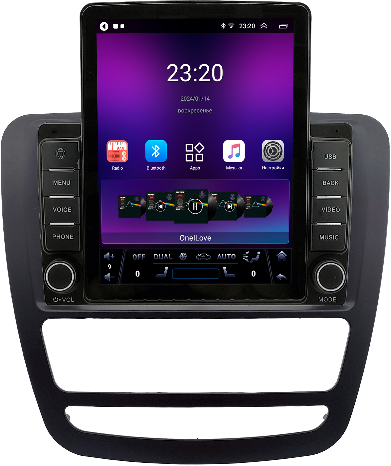 Штатная магнитола JAC T6 2015-2024 (черная) Canbox GTR095-9-0550 на Android 10 (QLed, 4/64, DSP, CarPlay)