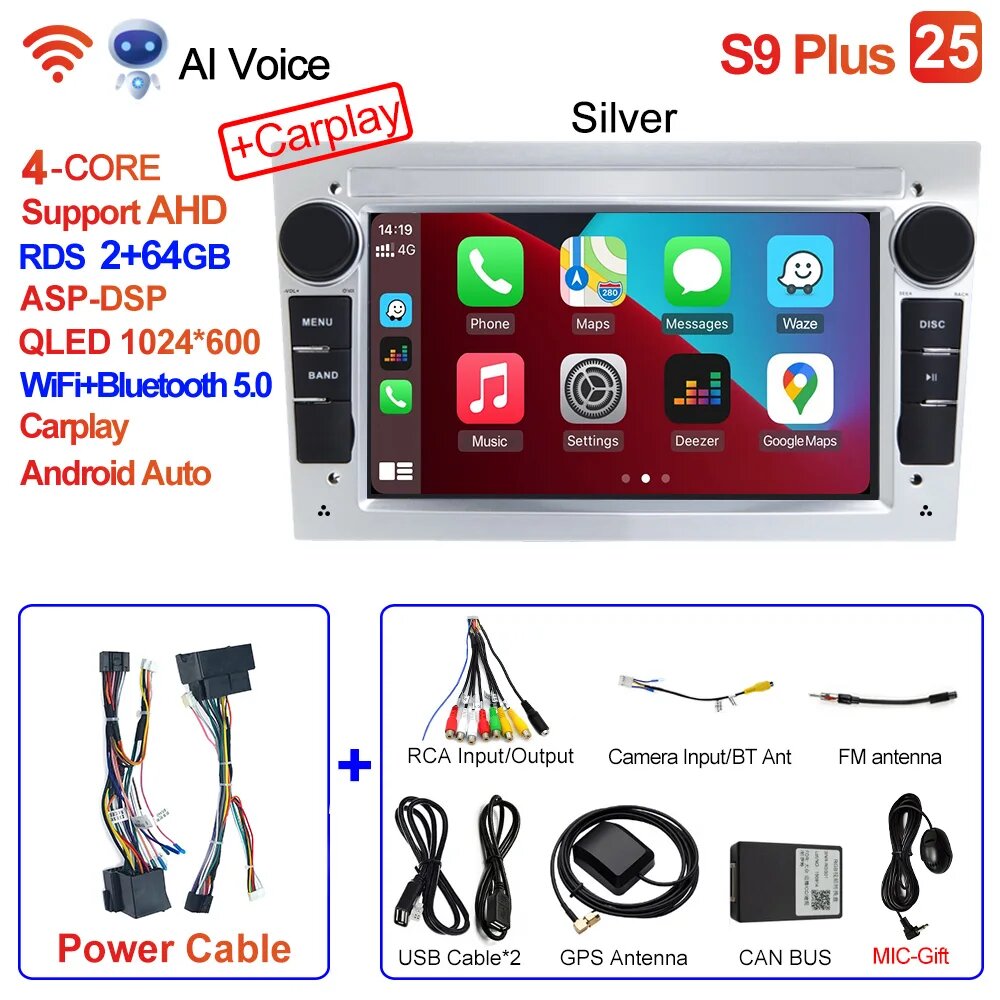 Автомобильный радиоприемник CAIXI 2 Din Android 12, мультимедийный для Opel Astra H G J Antara vectra c b Vivaro astra H corsa c d zafira b Carplay GPS