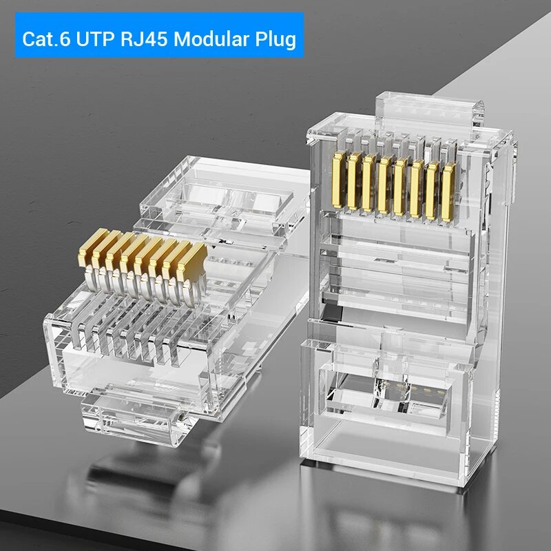 100шт RJ45 разъем Cat.6 UTP