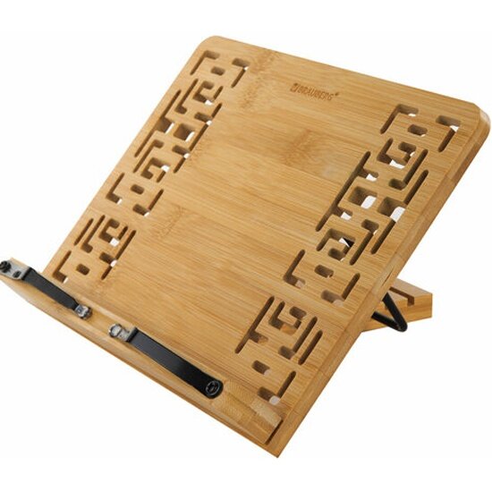 Подставка для книг и планшетов Brauberg бамбуковая резная , 28х20 см, регулируемый наклон, 237897