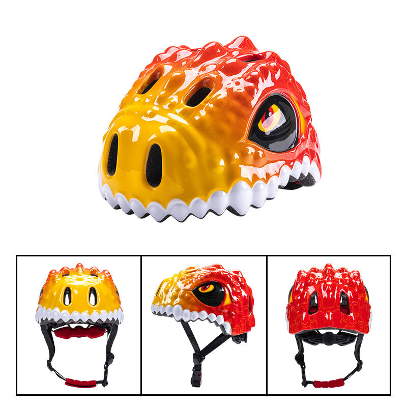 ⭐Новый детский шлем с мультяшным динозавром для велосипеда, самоката, роликовых коньков, шлем для балансировочного велосипеда⭐