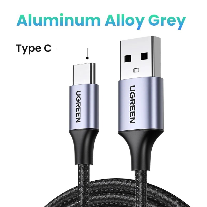 UGREEN Type-C кабель, 0.25м, серый