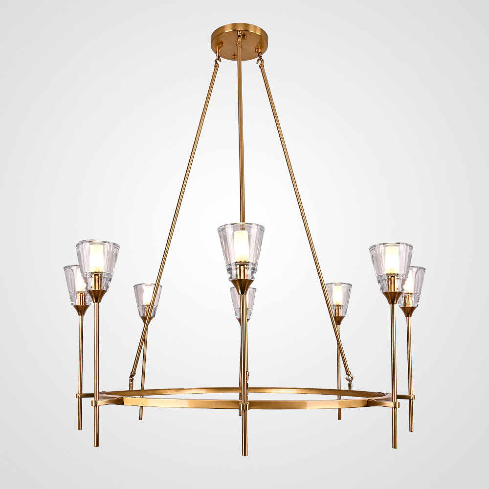 Люстра на штанге TORCHE DE VERRE Round Chandelier 8