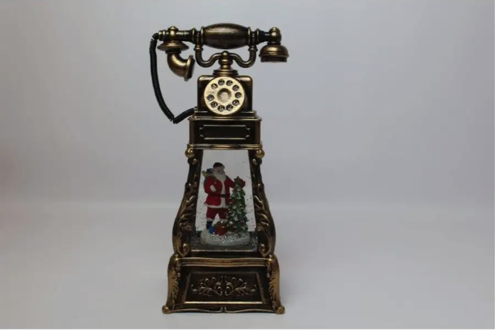 Новогодний фонарь"Телефон" с Дедом Морозом и подарками у ёлки, музыка, LED, USB, 3*АА, размер: 26.5*13*11.5 см