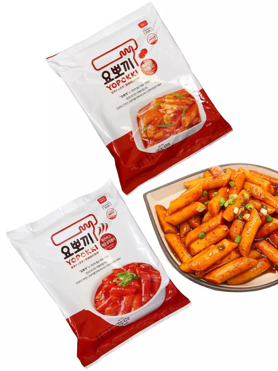 Рисовые клецки токпокки острые ассорти вкусов 2 шт