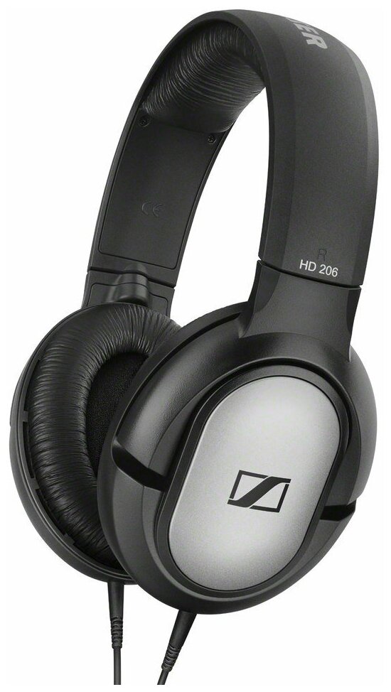 Наушники мониторные Sennheiser HD 206 3м черный/серебристый проводные оголовье (507364)