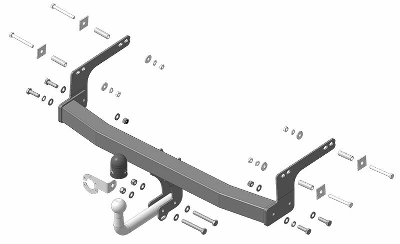 Фаркоп АвтоСтандарт для Renault Kaptur (оцинк. Шар)(паспорт и сертификат в комплекте)(без электрики) R105A