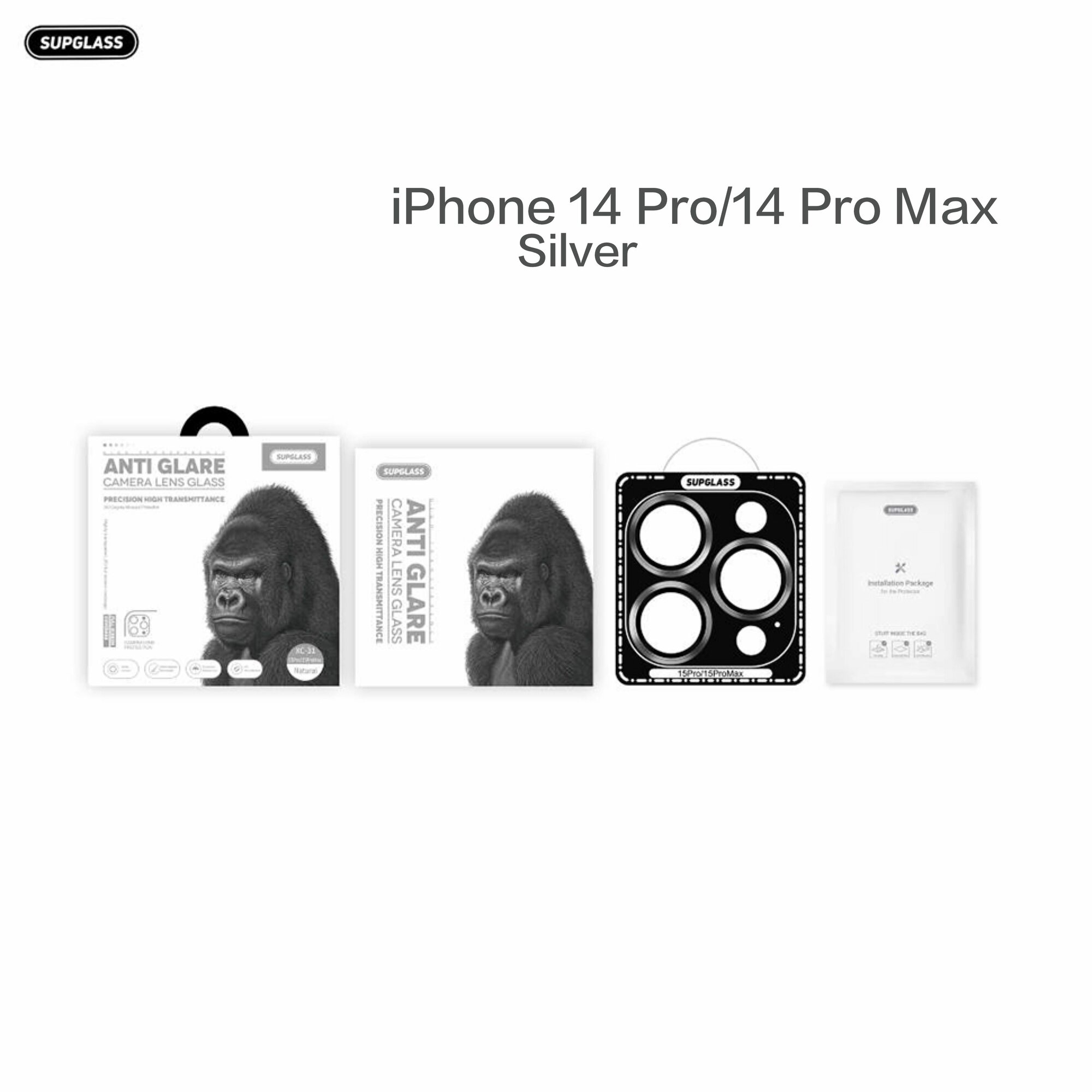 Защитное стекло для камеры SupGlass iPhone 14 Pro/14 Pro Max Серебристый