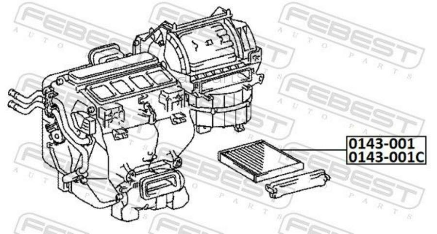 FEBEST 0143-001 фильтр салонный SUBARU SCION LEXUS LAND ROVER DAIHATSU TOYOTA RAV4 ACA3# ALA3# GSA33 ZSA3# 2005
