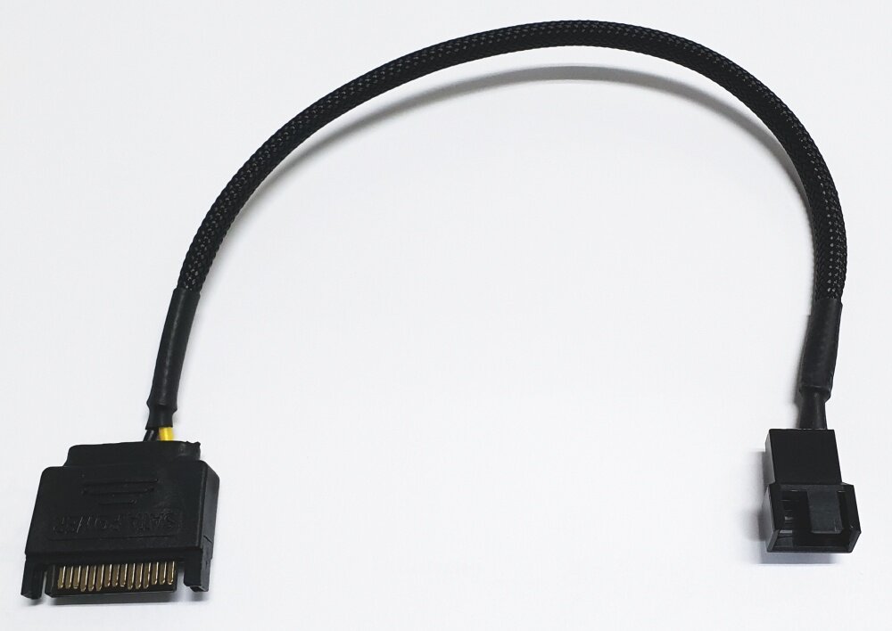 Переходник Generic Sata 15pin => 1 x Fan, питание вентилятора 3-4 провода, 25 см