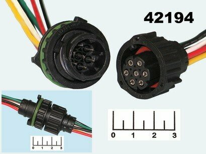Разъем 7pin в комплекте 1.6мм влагозащищенный DJ3072Y-1.6-11 авто