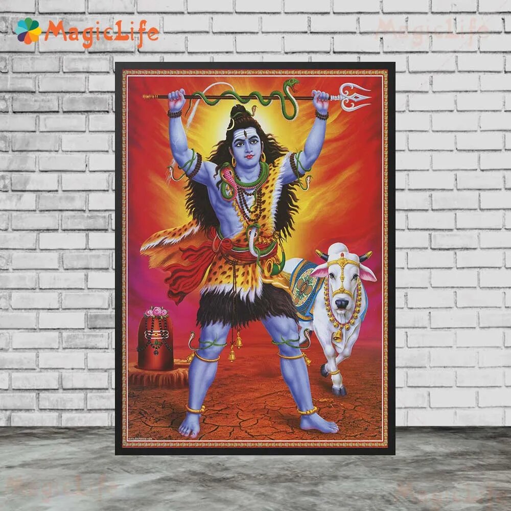 Настенная живопись Vishnu, Brahma And Shiva Gods K, 20X25cm NoFrame