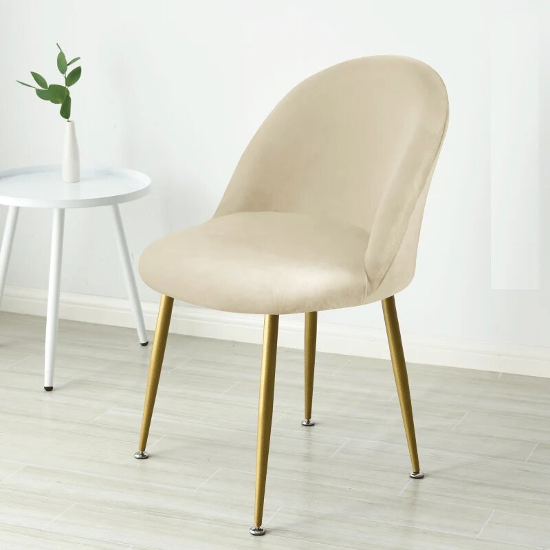 Стул обеденный бежевый велюр, Цвет: Beige White