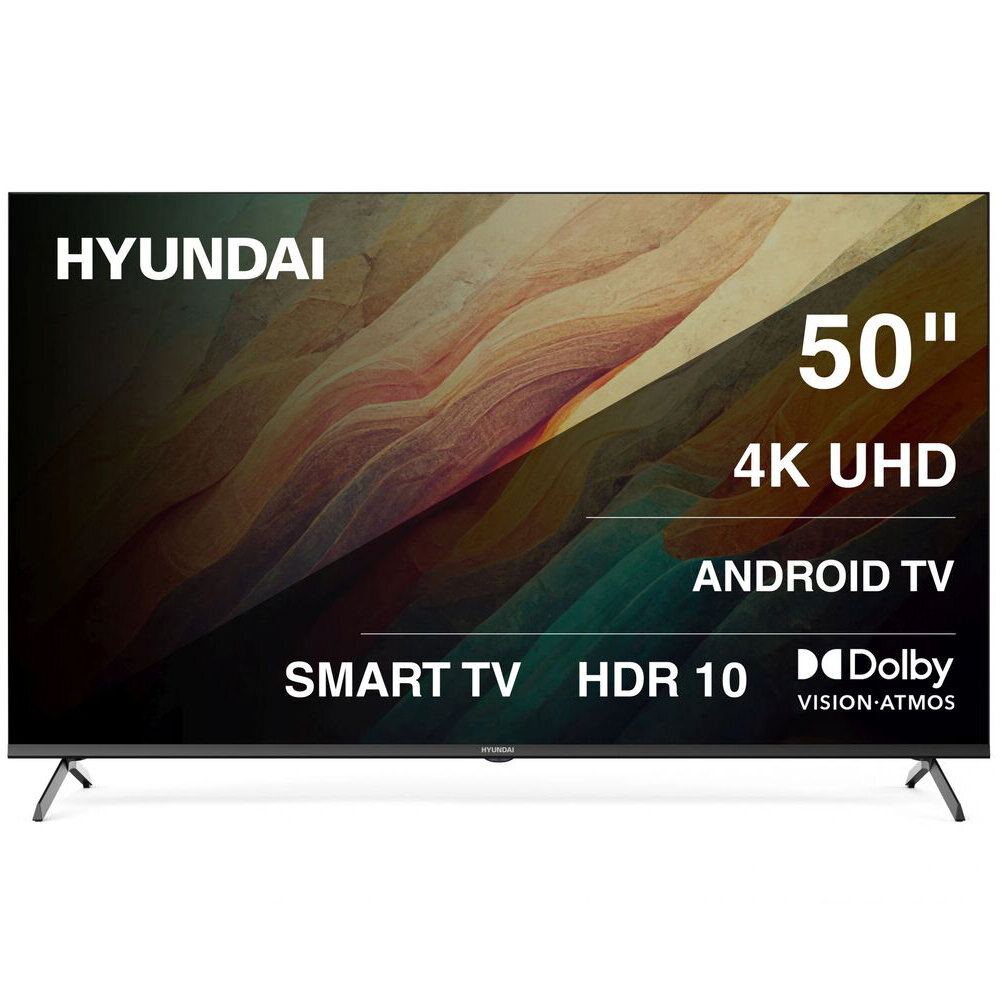 Телевизор Hyundai Android TV H-LED50BU7009, 50", LED, 4K Ultra HD, Android TV, черный