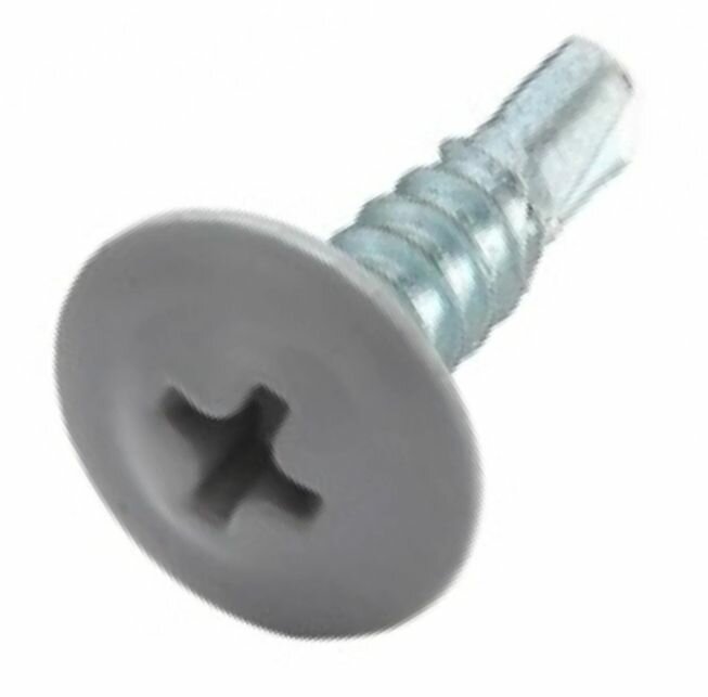 Саморез с прессшайбой 4,2х13 сверло серый RAL 7004, 100 шт