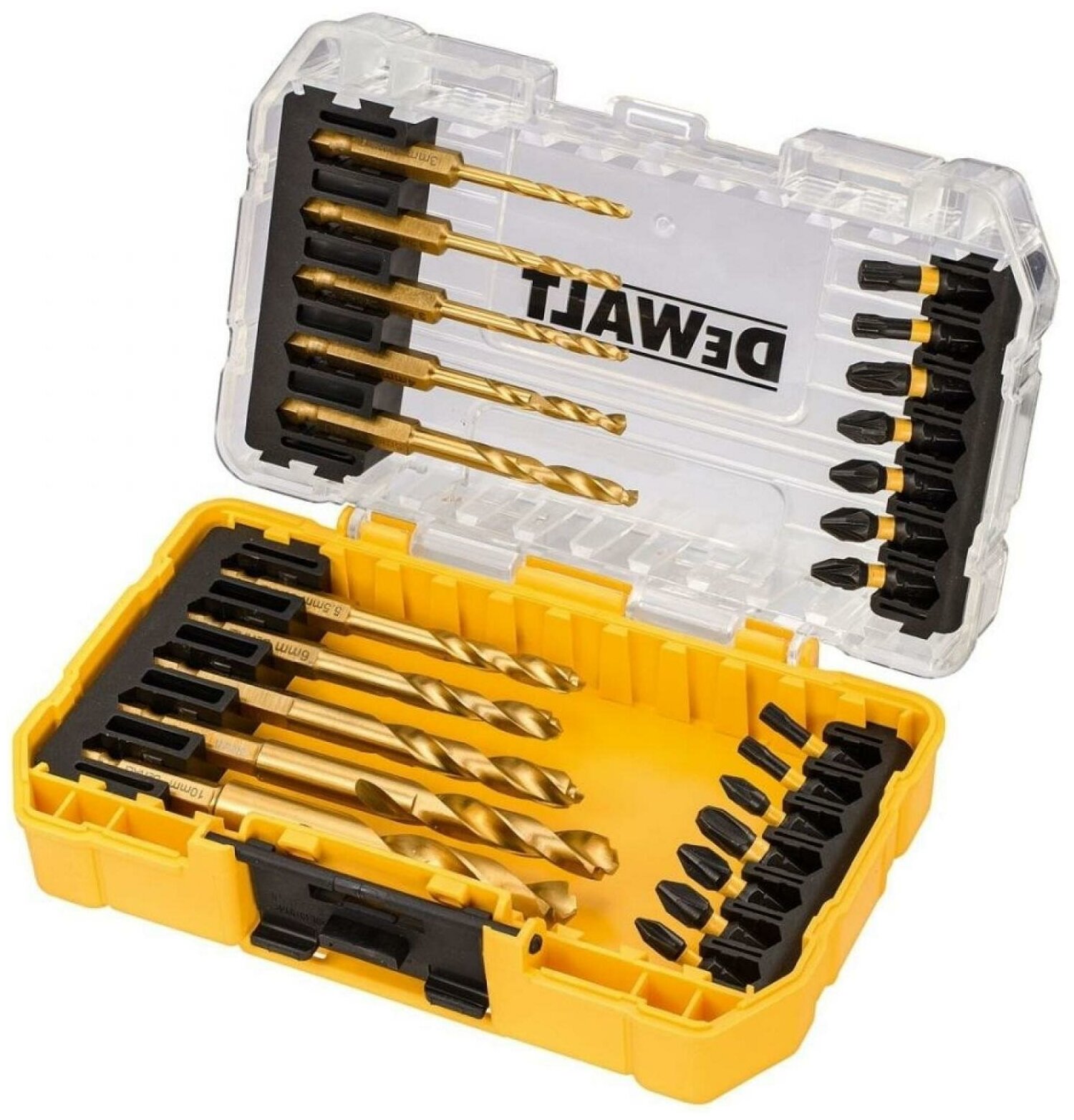 Набор бит и сверл DeWalt FLEXTORQ DT70748T-QZ, 25 шт, в кейсе, желтый