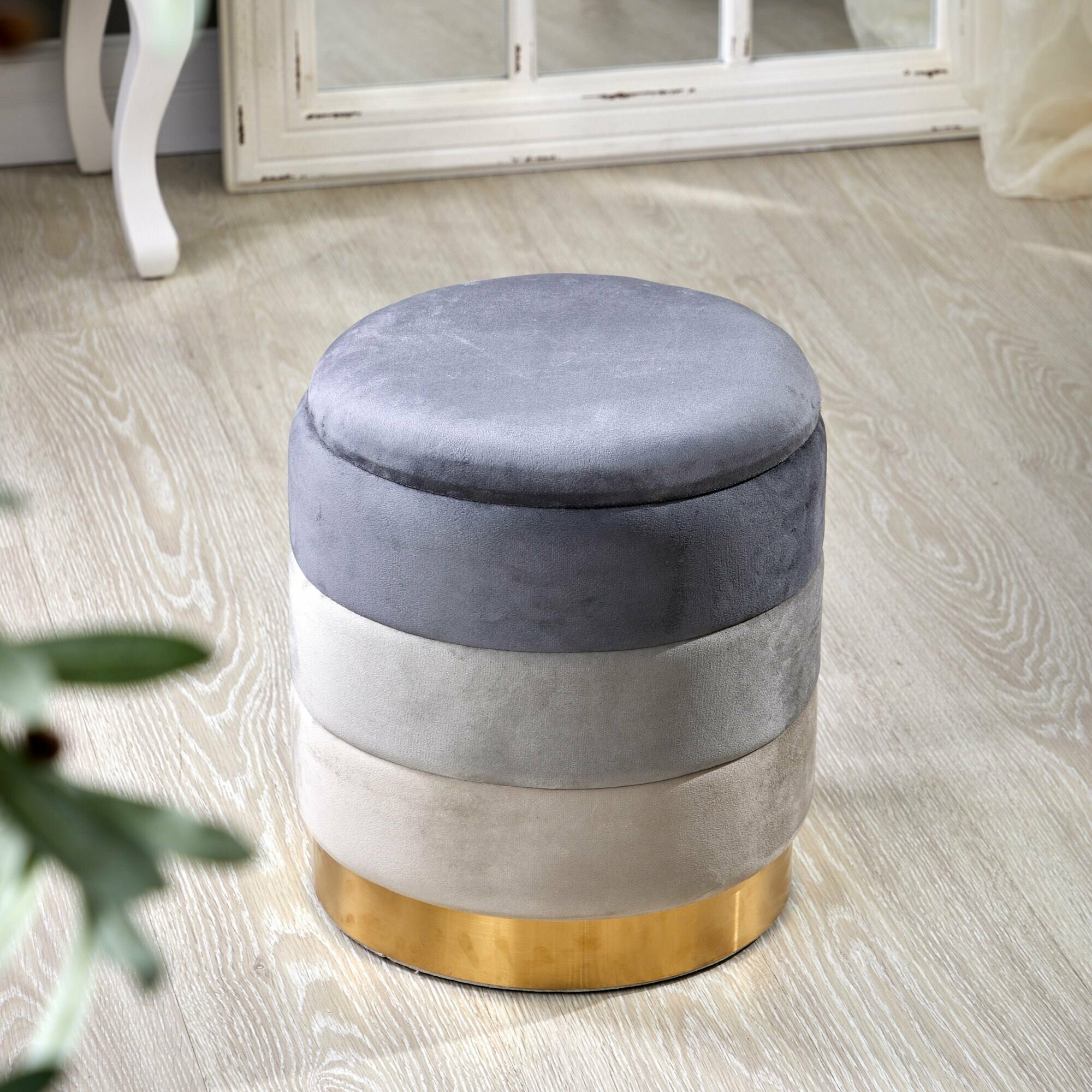 49-333M Пуф с крышкой 33х33х38см, МДФ, ткань, поролон, металл, Glasar