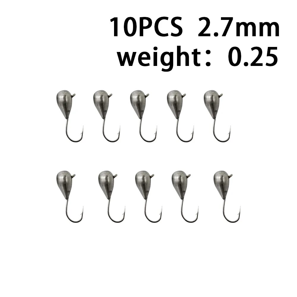 Вольфрамовые зимние блесны для подледной рыбалки 2.7mm 10PCS