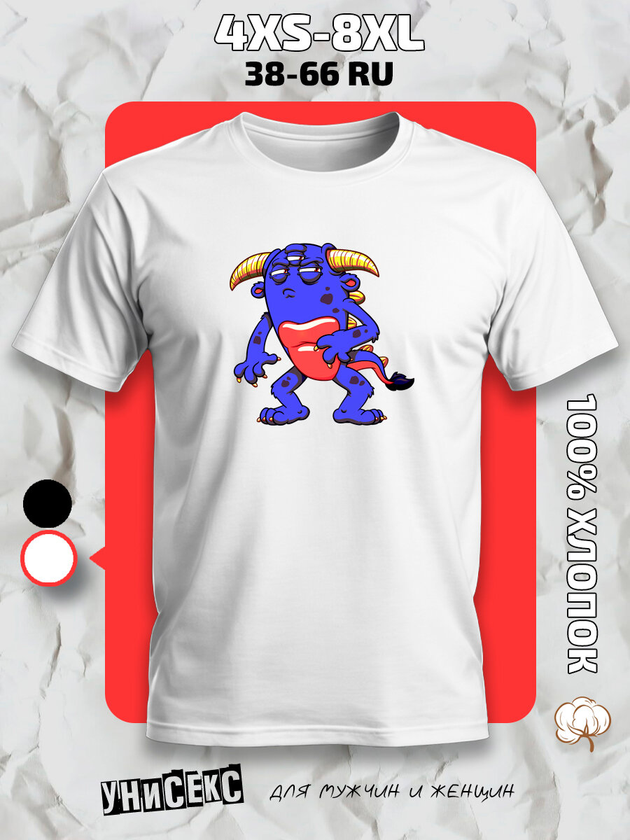 Футболка с принтом трехглазый монстр