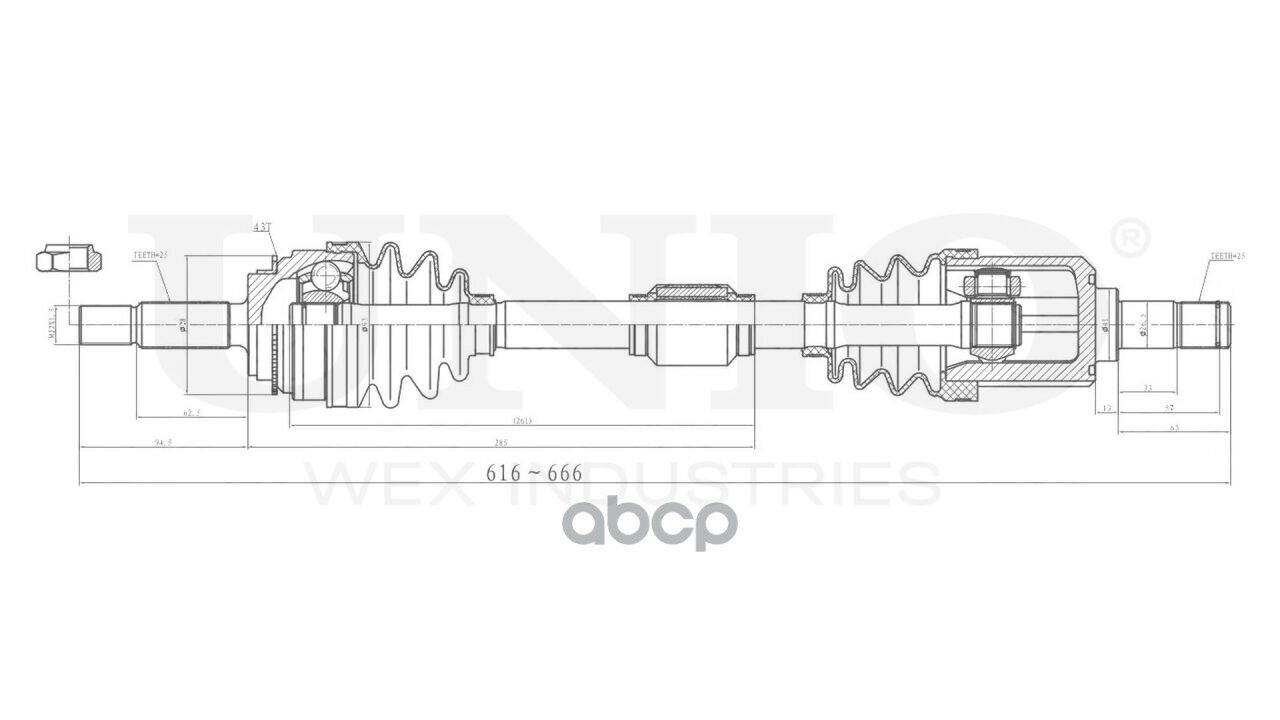 Привод В Сборе Mitsubishi Lancer 03- Перед. лев. UNIO арт. CVJ10074