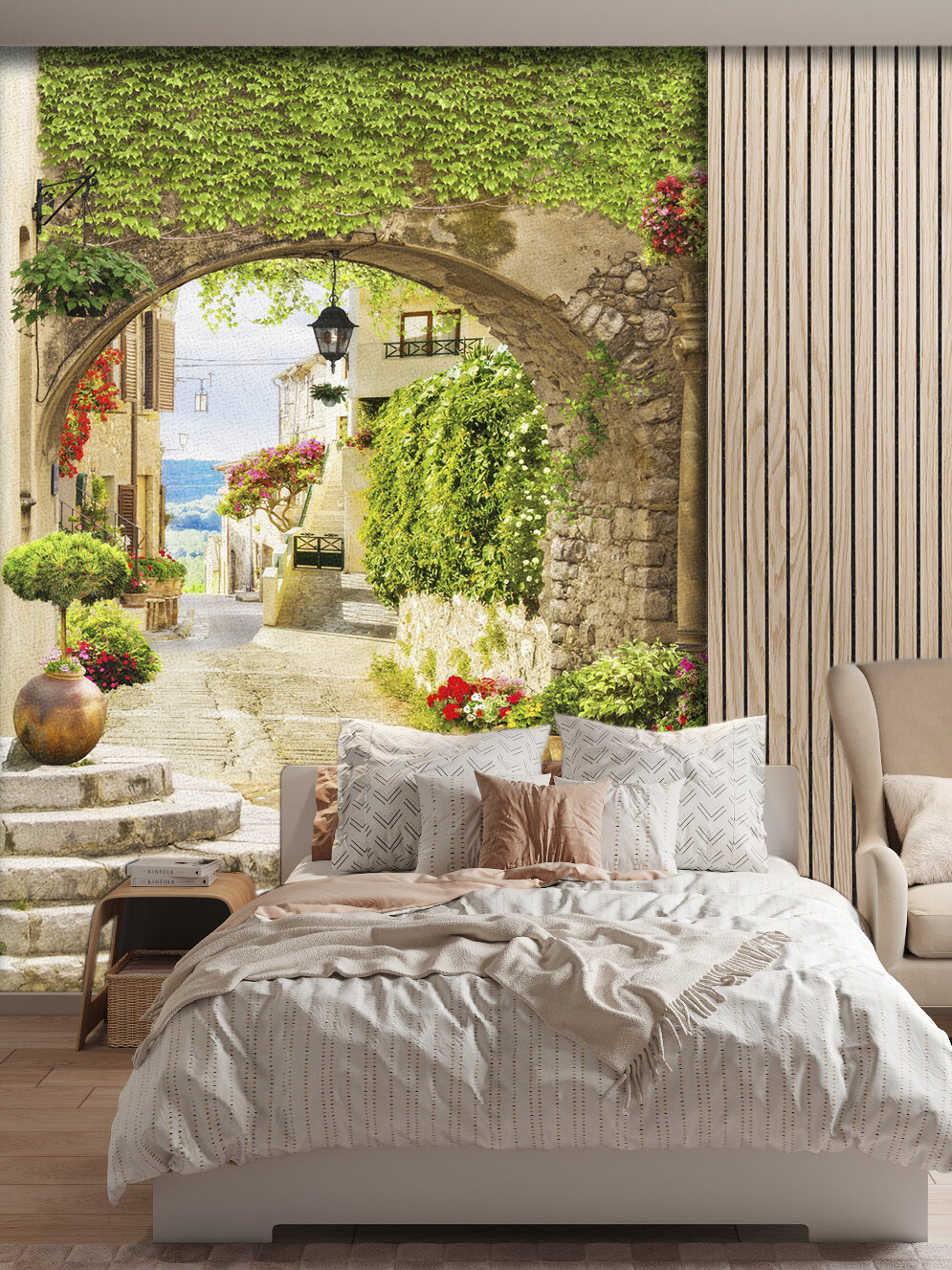 Фотообои фреска 200 х 270 см "Сад" / Обои на стену, в гостиную, спальню, для кухни