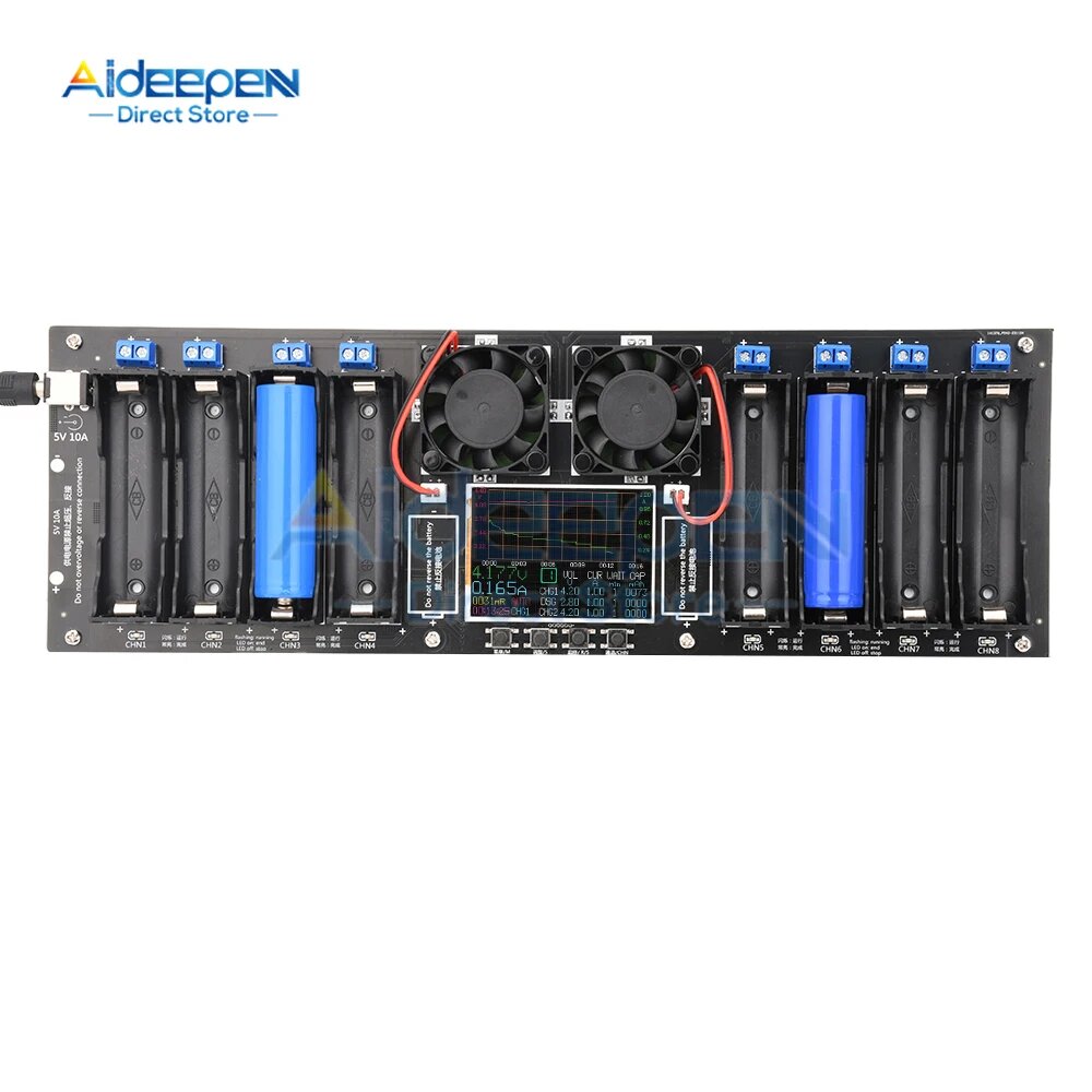 Aideepen 8-канальный тестер литиевых батарей 18650