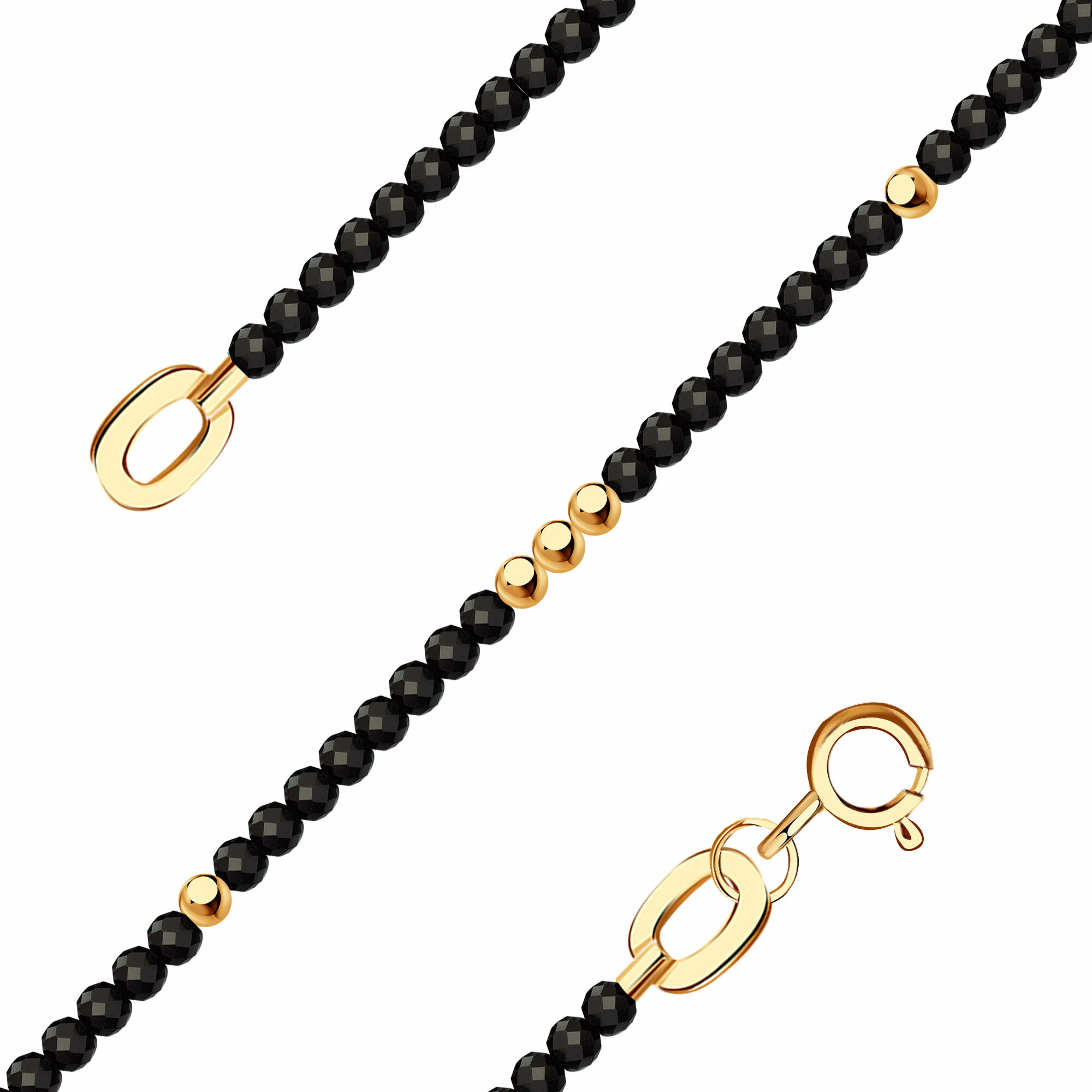 Браслет, красное золото, 585 проба, кристалл