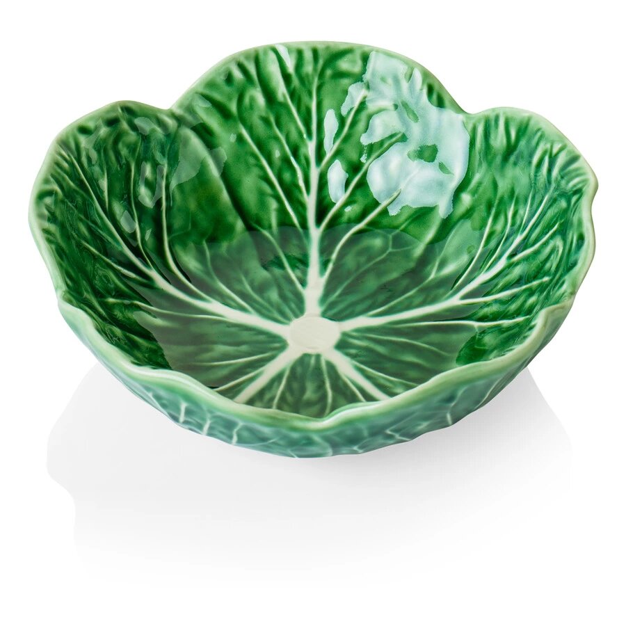 Салатник с резным краем Bordallo Pinheiro Капуста 17,5 см, керамика