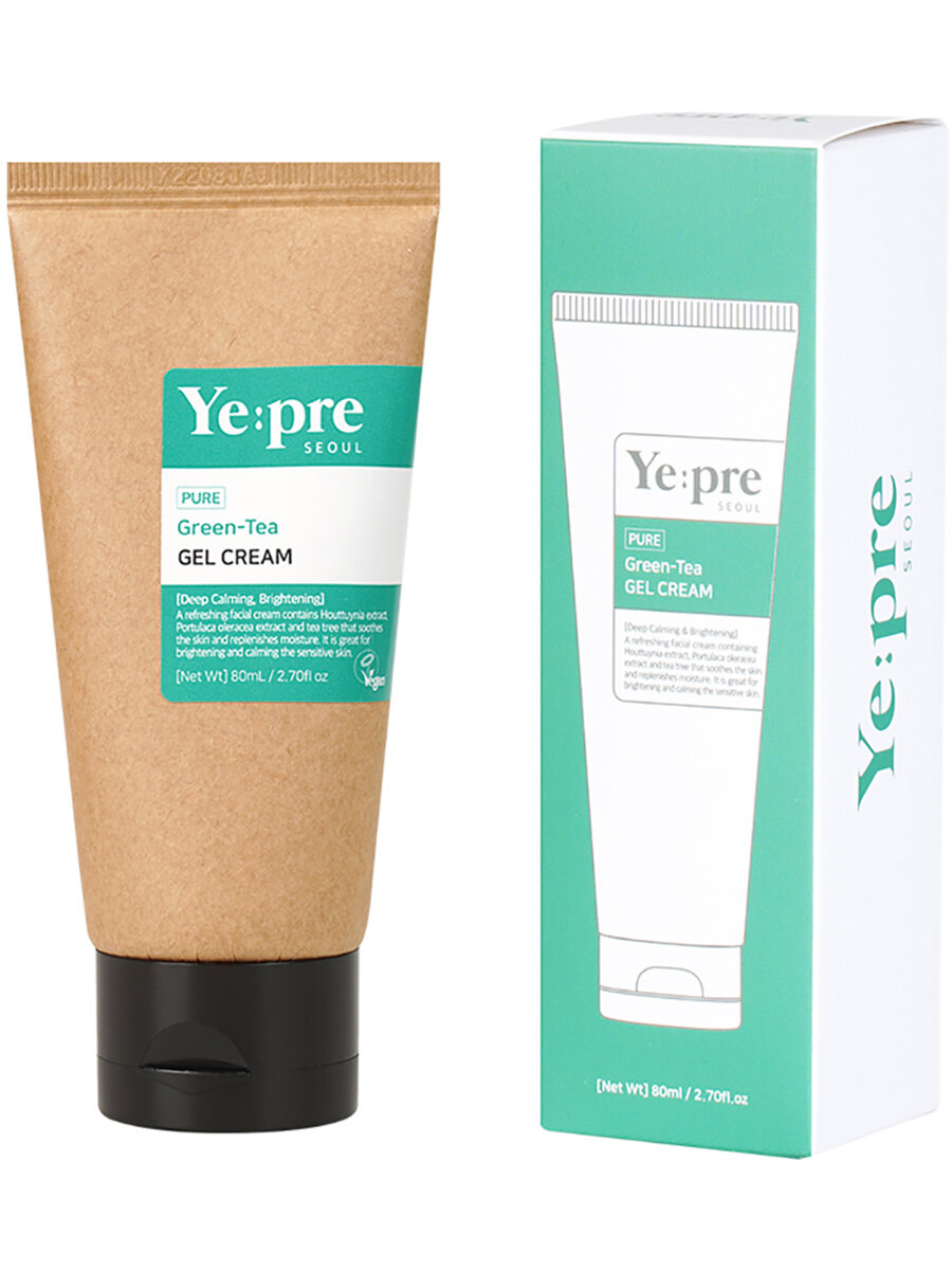 Крем-гель Ye: pre, для лица, с зелёным чаем, увлажняющий, 80 мл