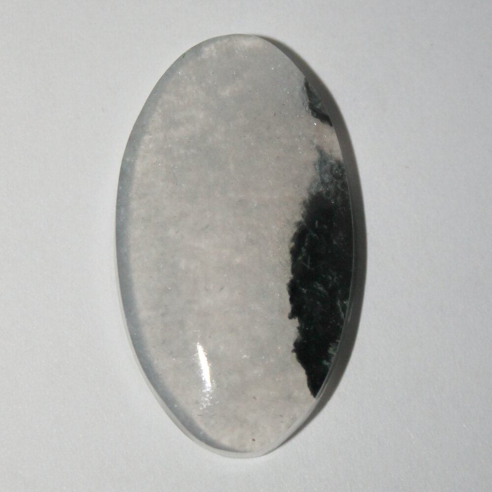 Льдистый кварц кабошон, натуральный камень, 33х19х3 мм, Урал, «True Stones»