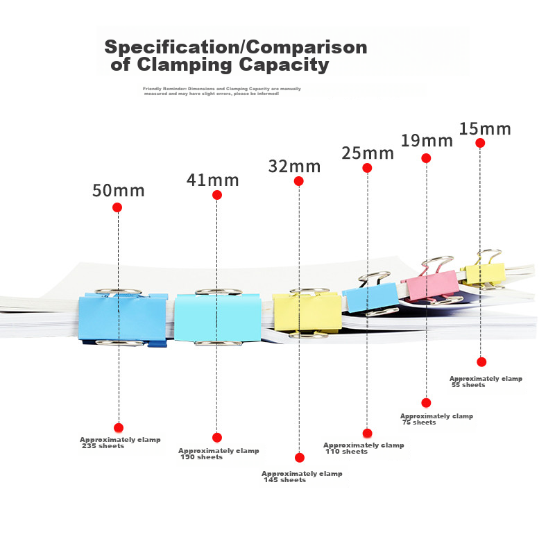 TANGO Long Tail Clips, Binder Clips 2#41MM, Colorful Metal, 24 Pieces/tube, Phoenix Tail Clips, Ticket Clips, Reverse Tail Clips, Document Clips, Office Supplies 0068