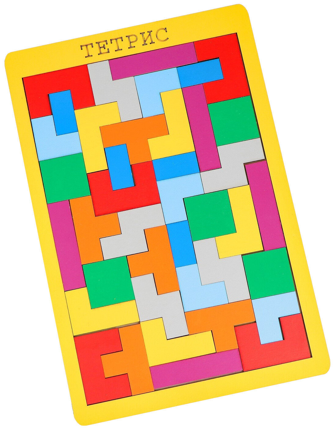 Развивающий логический тетрис-головоломка Smile Decor, деревянный пазл-вкладыш, 40 блоков