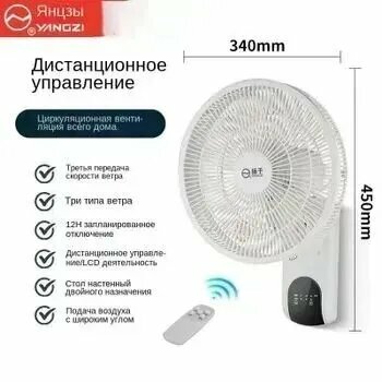 Вентилятор HOZYAUSHKA W-928-1, настенный, низкий уровень шума, белый