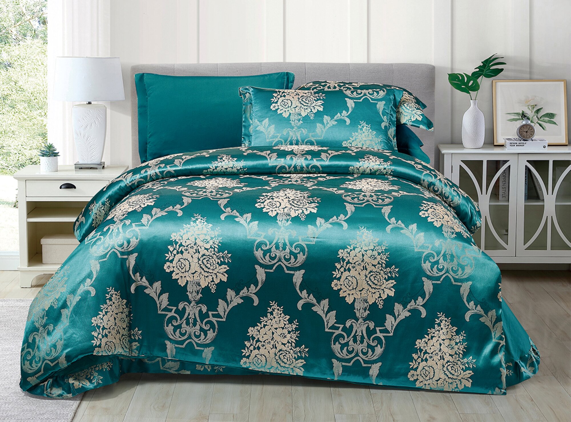 Постельное белье евростандарт, наволочки 50х70, ткань жаккард