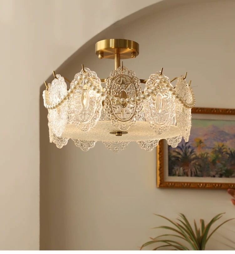 Люстра Clear Lighting "Блеск", барокко, светодиодная, 50Вт, площадь освещения 20 м², бежевые плафоны 40cm — фото 1