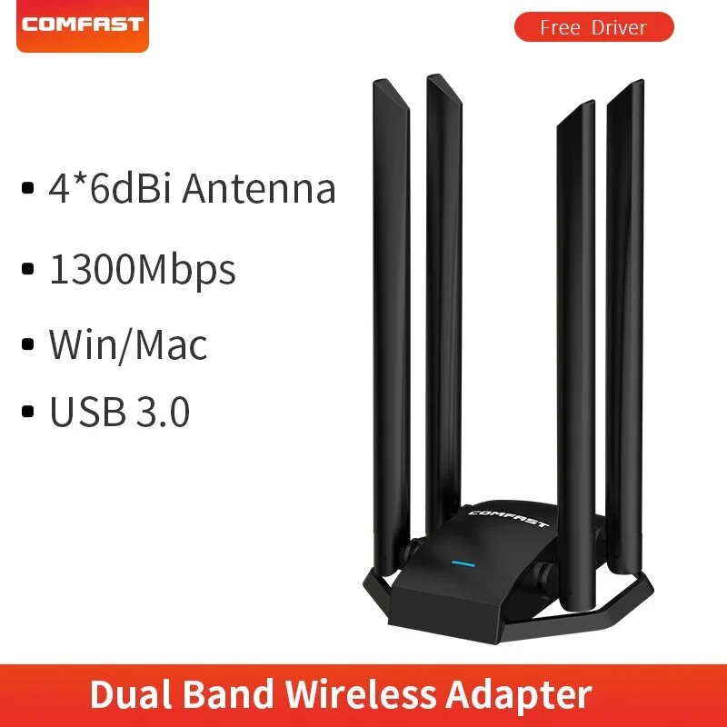 WI-FI адаптер MT7612 USB 1300 Мбит/с CF-WU785AC