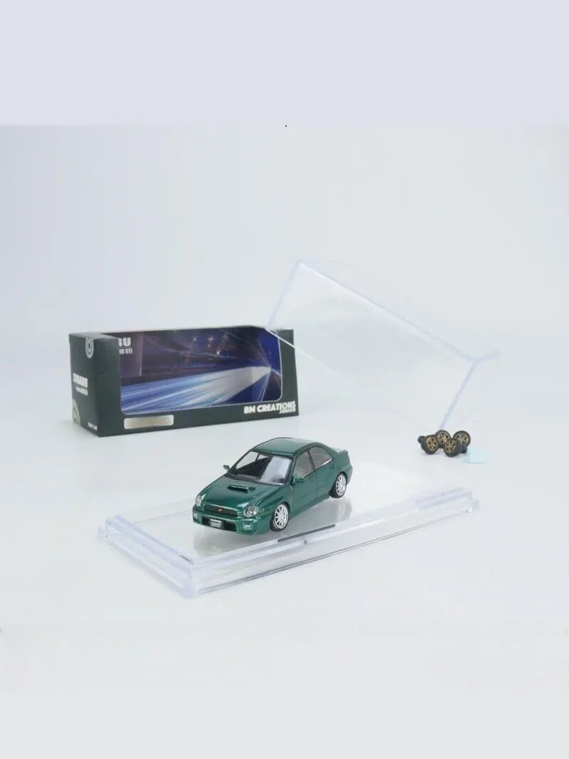 Машинка BM CREATIONS 1:64 BM Subaru 2001 Impreza WRX JDM-Custom Green 64B007 Die-cast Alloy Car Model Collection Display Gift