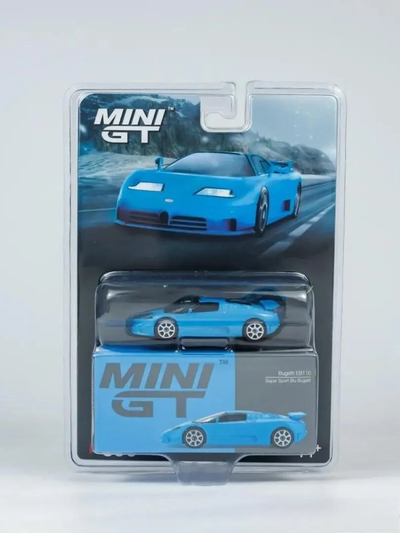 Машинка TSM MINI GT 1/64 #890 Bugatti EB110 Super Sport Blue Blister Packaging Die-cast Alloy Car Model Collection Display Gift