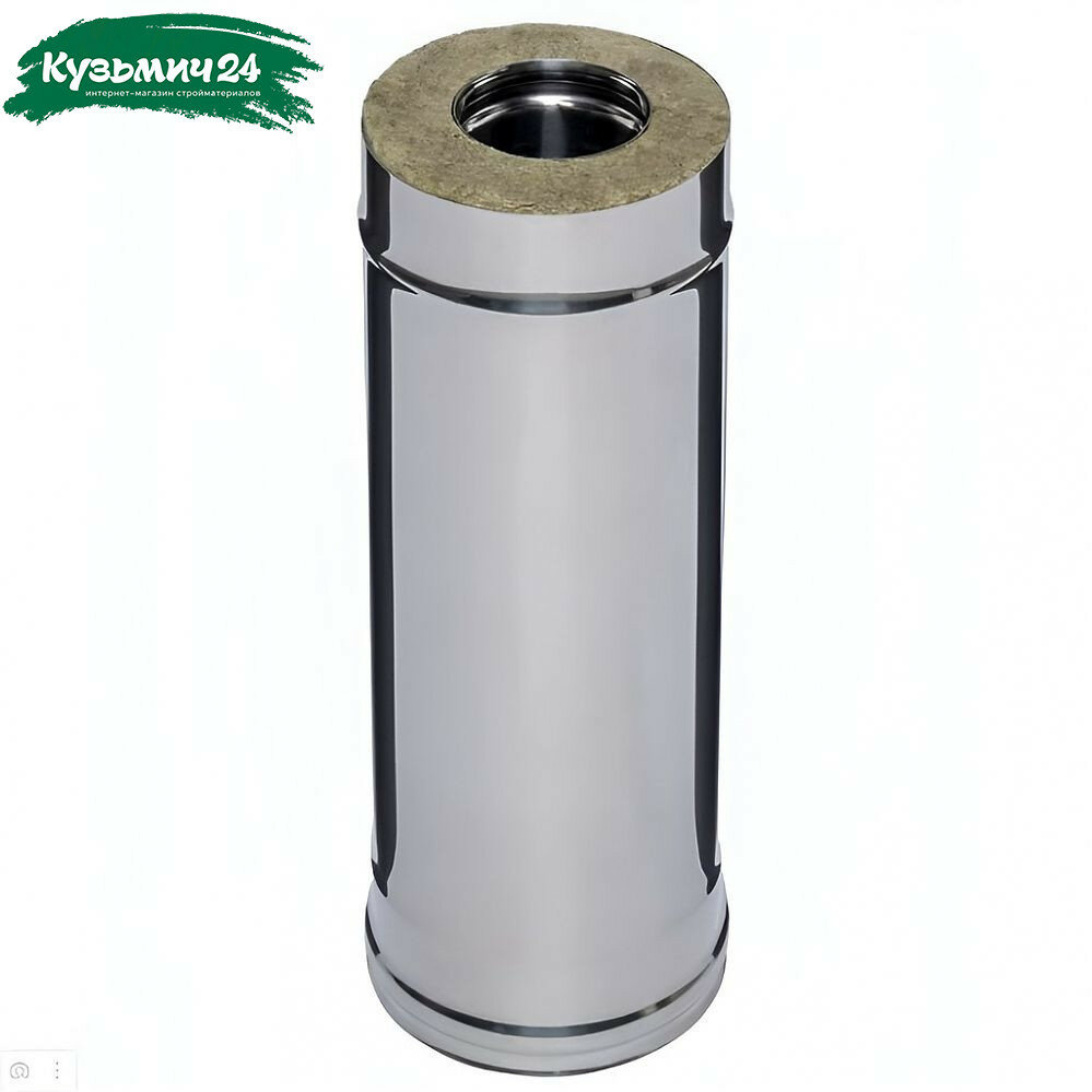 Труба для дымохода Ferrum К d 130х200 мм, сталь 0.8 мм, сэндвич-конструкция, длина 0.5 м, 1 шт.