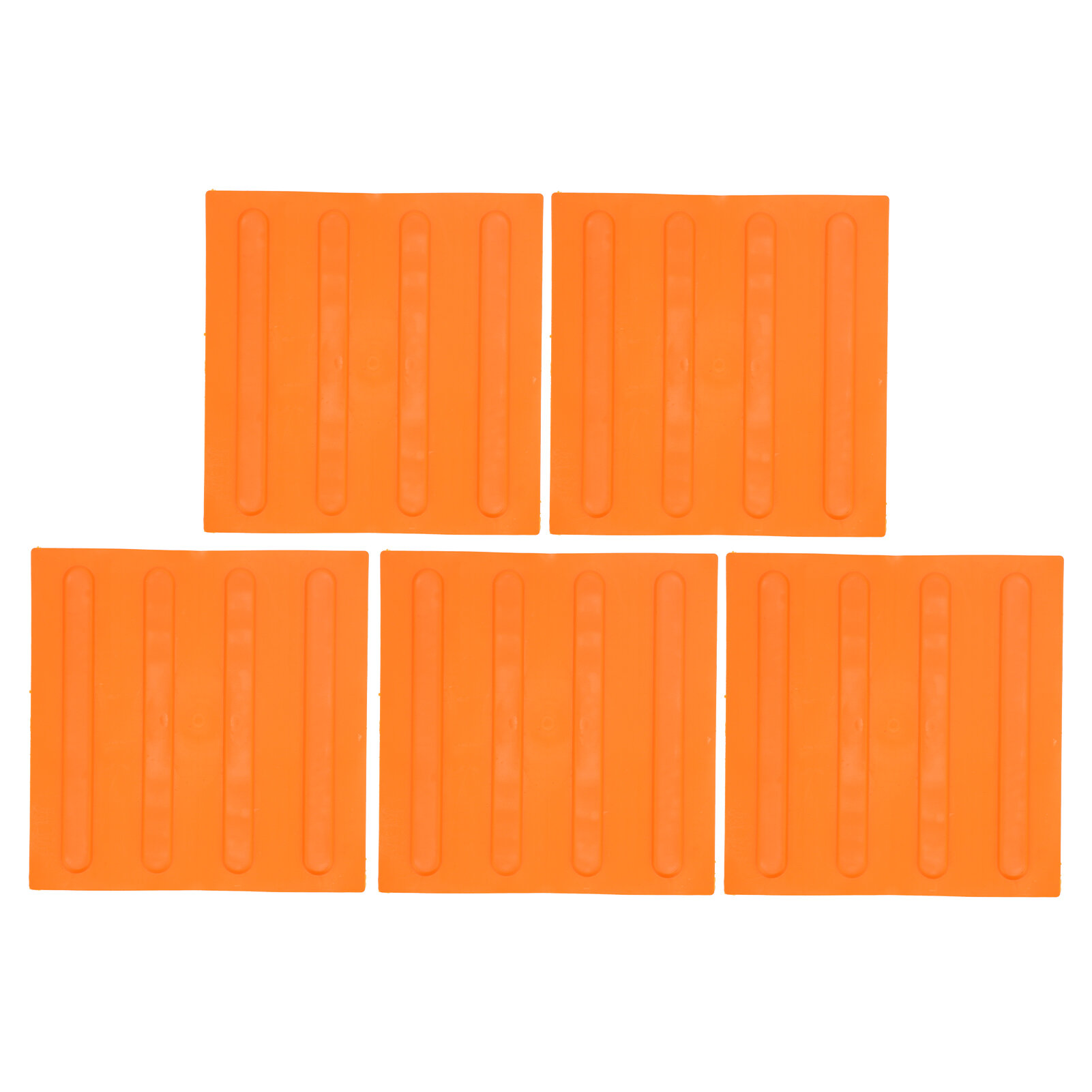 5 шт. Резиновая тактильная плитка для дорог и тротуаров, противоскользящее напольное покрытие, тактильные указатели для слабовидящих (полоса, оранжевый цвет)