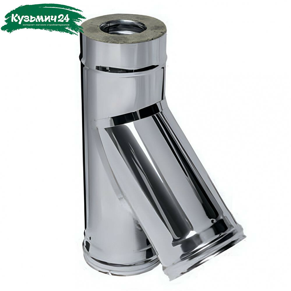 Тройник для дымоходов Ferrum d 130x200 мм, сталь 0.5 мм, 135 гр, сэндвич-конструкция