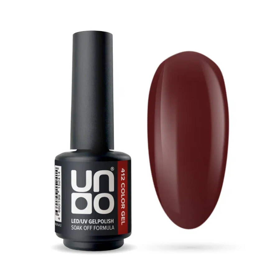 UNO, Гель-лак №412 Темно-красный - Dark Red, 8 г.