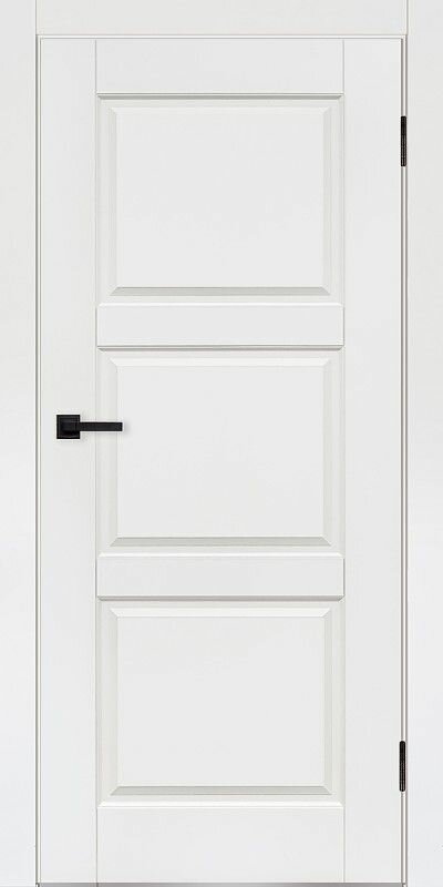 Дверь межкомнатная комплект с коробкой и наличниками Турин-10 без стекла, белая эмаль, 600х2000мм