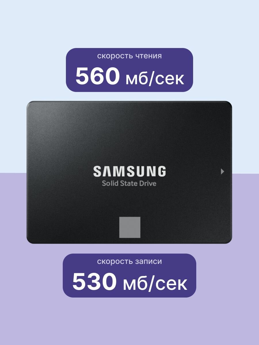 Внутренний SSD диск SAMSUNG 870 EVO 250GB, SATA3, 2.5" (MZ-77E250BW)
